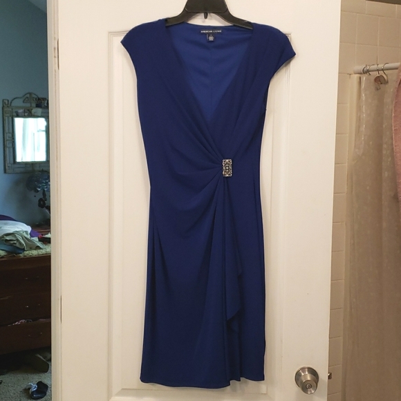 American Living | Dresses | Royal Blue Dress With Silver Broche | Poshmark